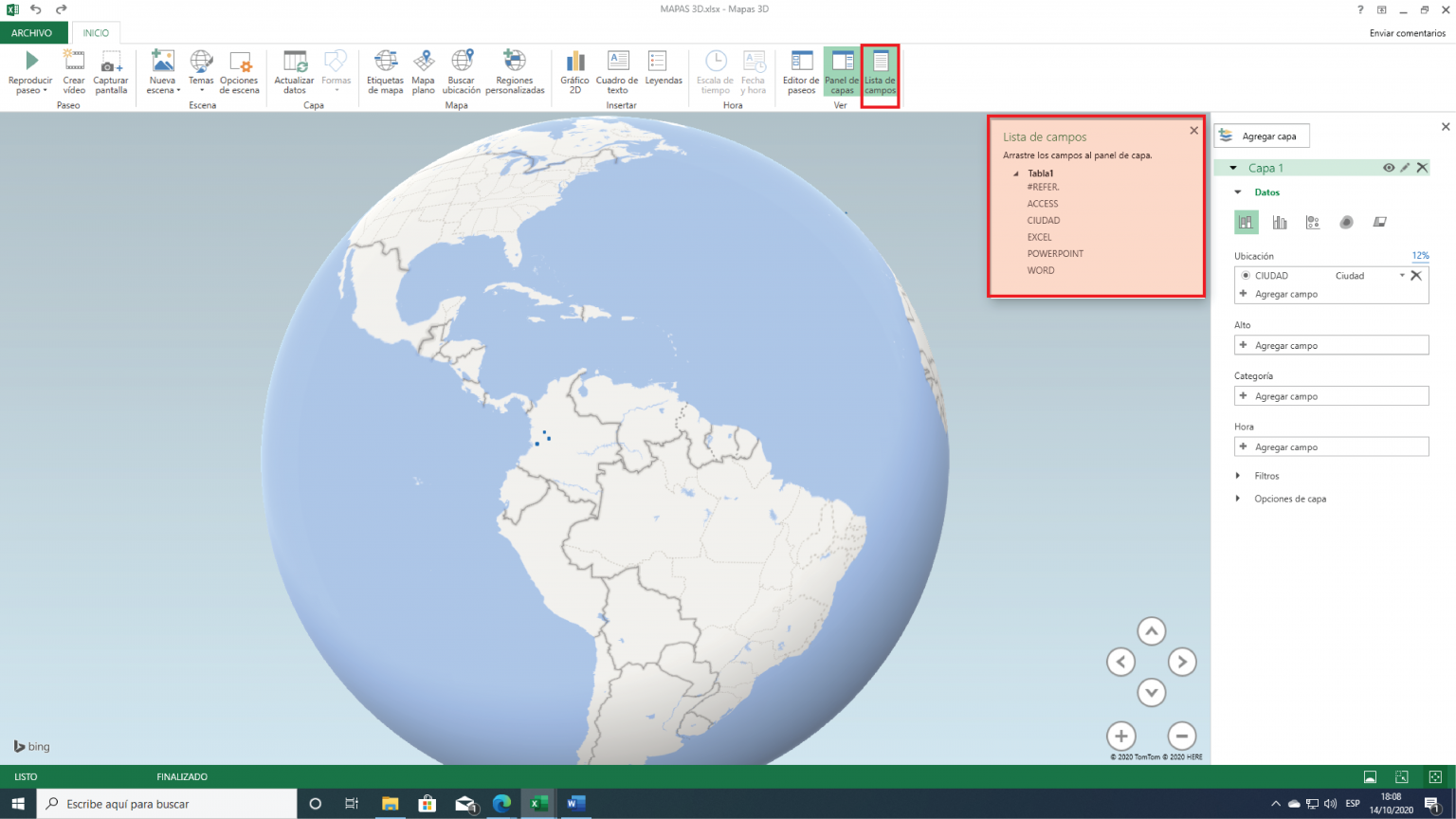 Mapas 3D en Excel - Plataforma virtual de formación profesional