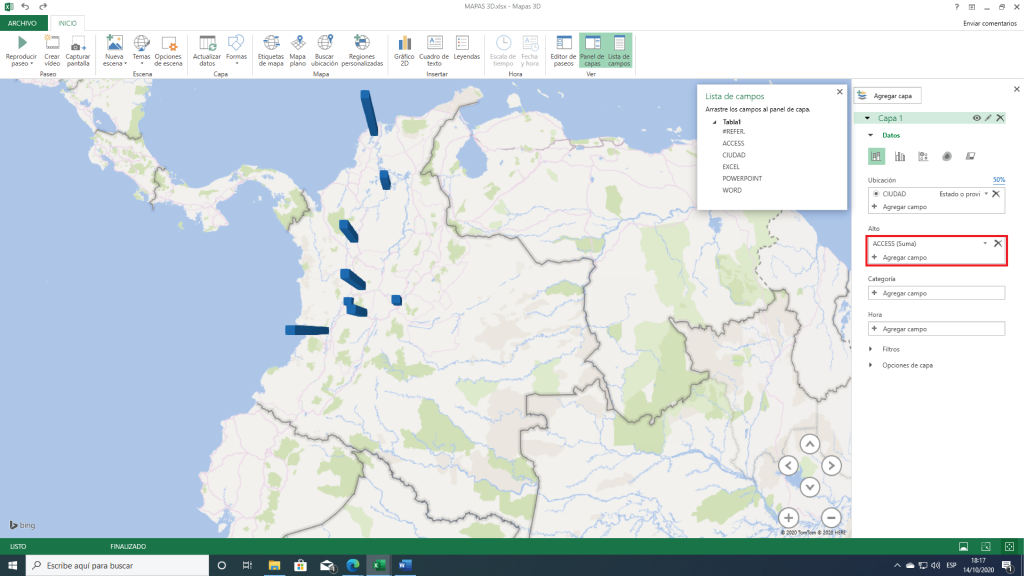 Mapas 3D en Excel - Plataforma virtual de formación profesional